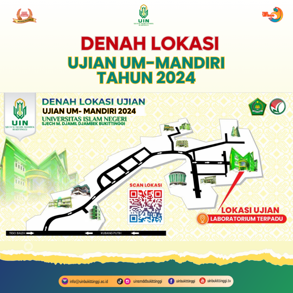 Denah Lokasi Ujian UM-Mandiri UIN Bukittinggi Tahun 2024 - UIN Sjech M. Djamil Djambek Bukittinggi